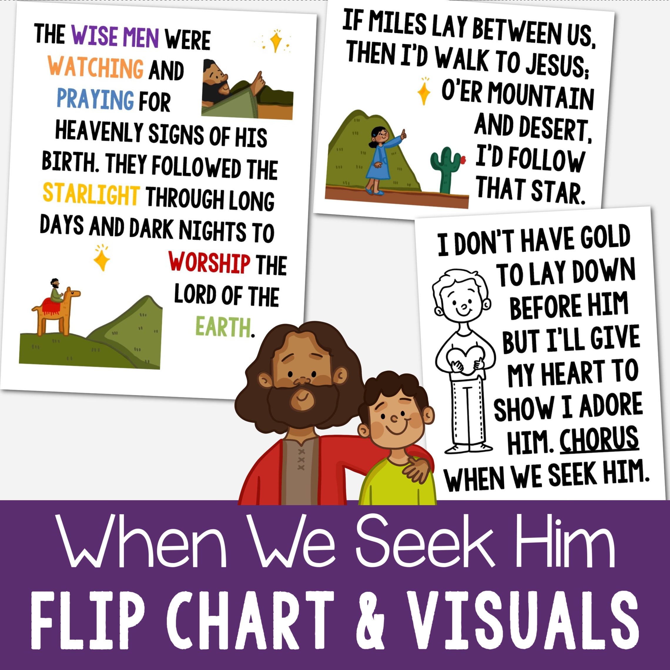 When We Seek Him Flip Chart Visual Aids Printable PDF Christmas Song ...