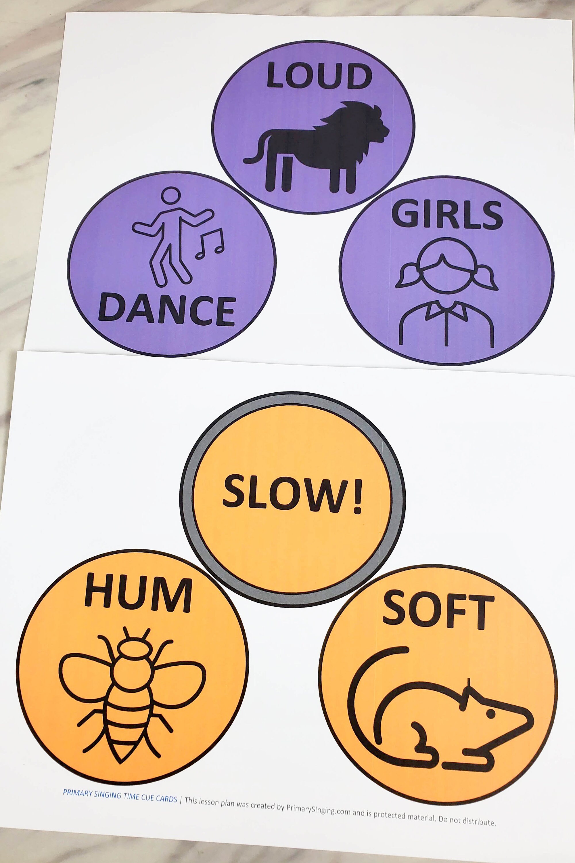 Ways to Sing Primary Cue Cards Singing Time LDS Music Leaders Handheld ...