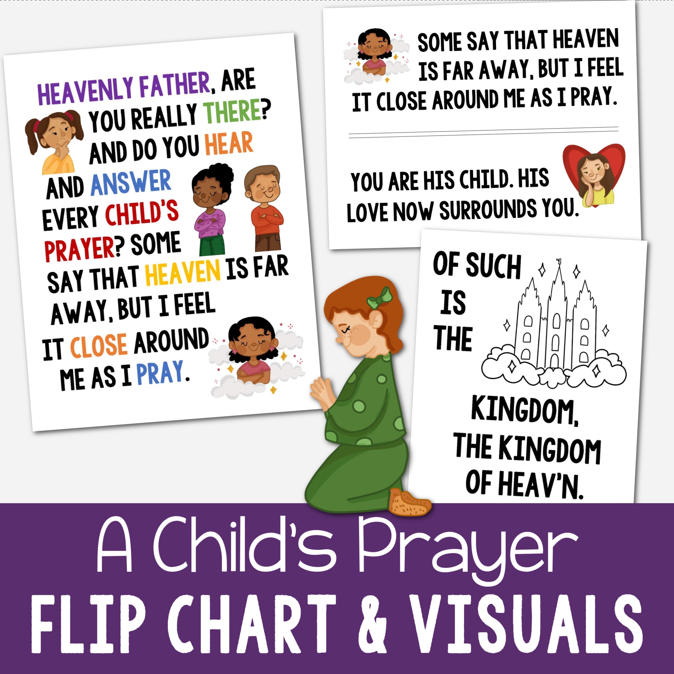 A Child's Prayer Flip Chart Visual Aids Singing Time Teach Come Follow ...