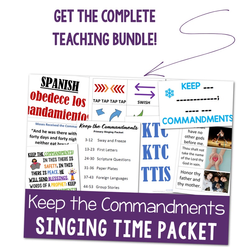 Keep the Commandments Teaching Ideas Primary Singing Time Lesson Plans 6 Activities LDS Music ...