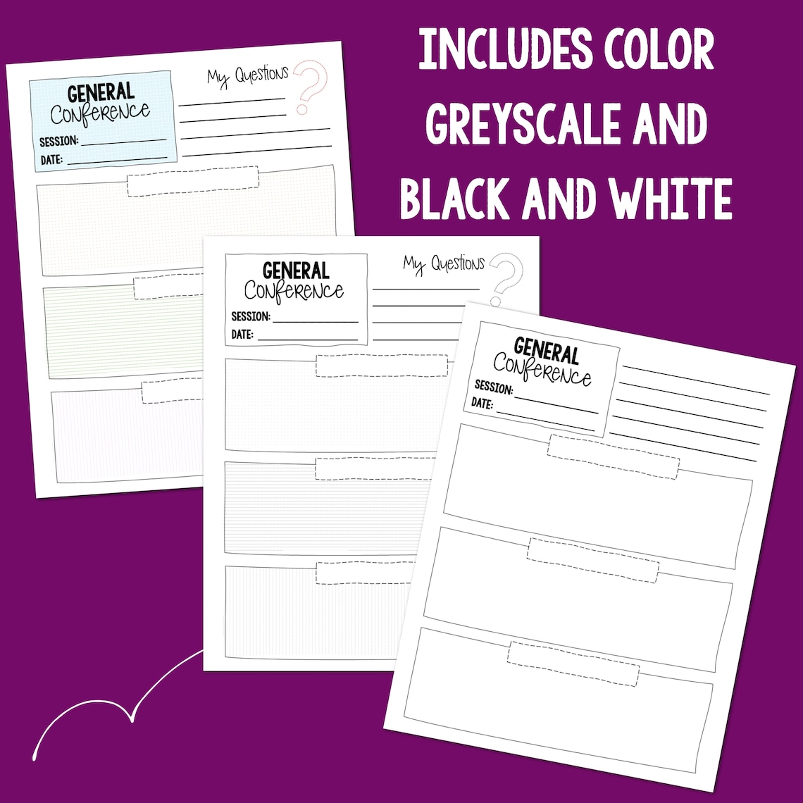 General Conference Printable Notepad Note Taking Sheets for Church ...