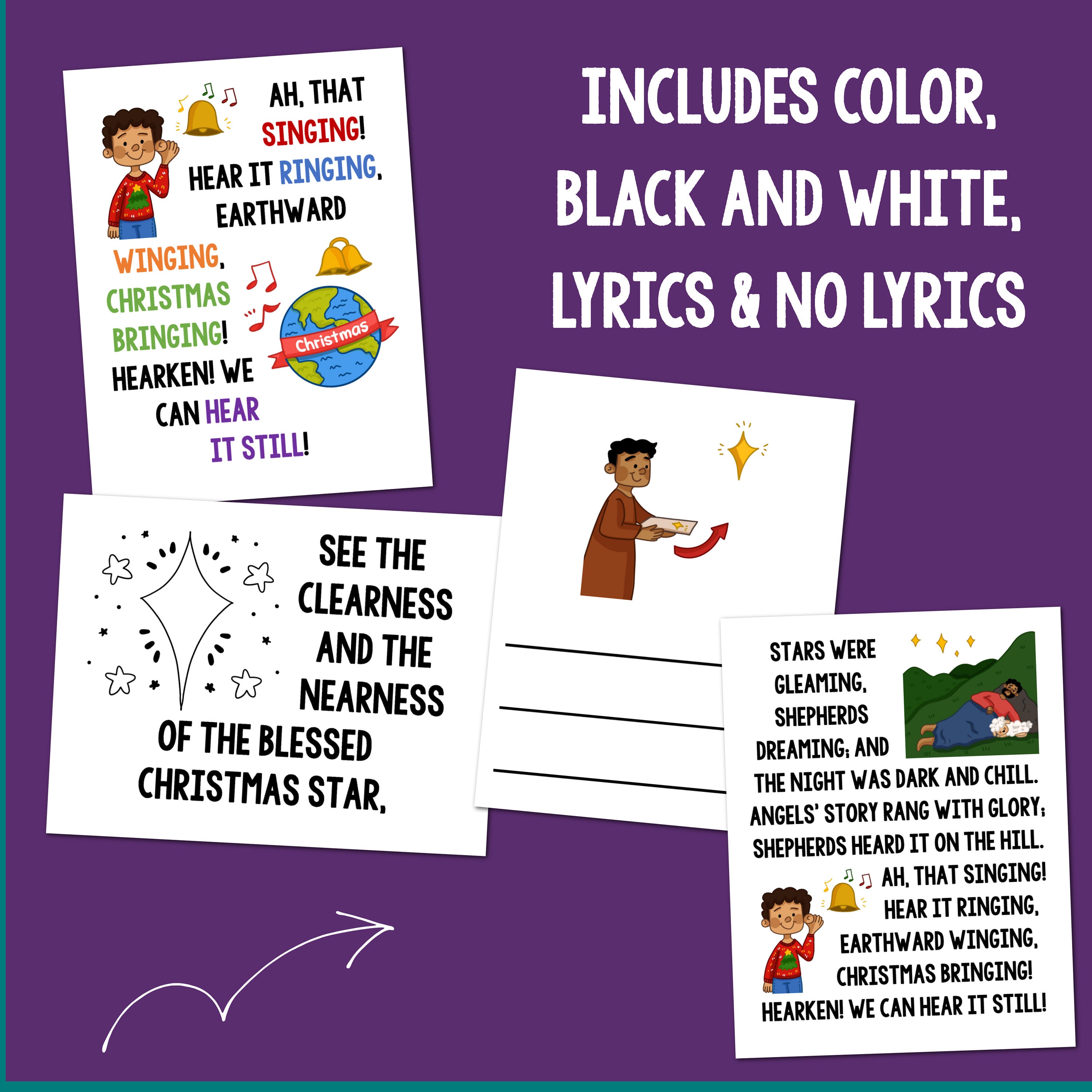 Stars Were Gleaming Flip Chart Visual Aids Printable Lyrics PDF ...