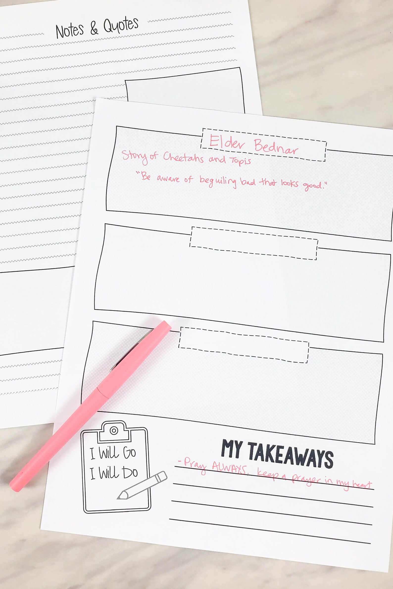 General Conference Printable Notepad Note Taking Sheets for Church ...