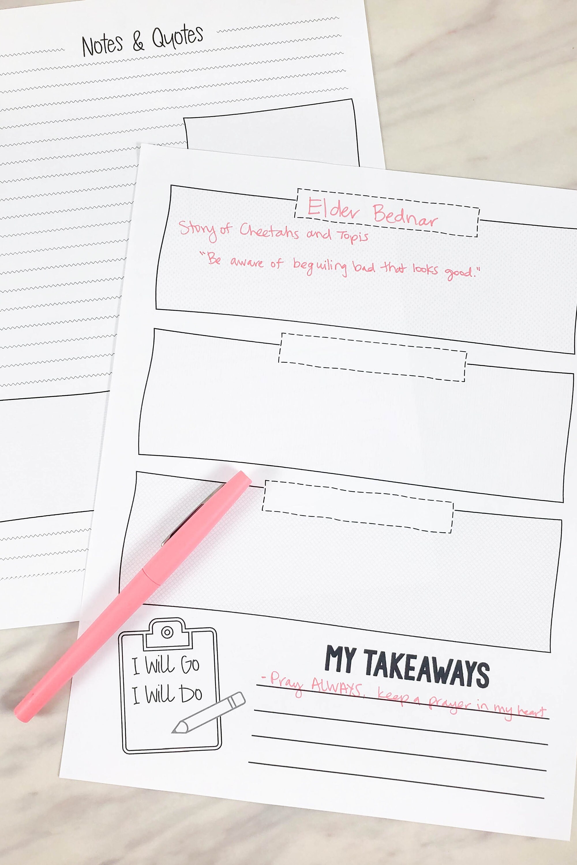 General Conference Printable Notepad Note Taking Sheets for Church ...