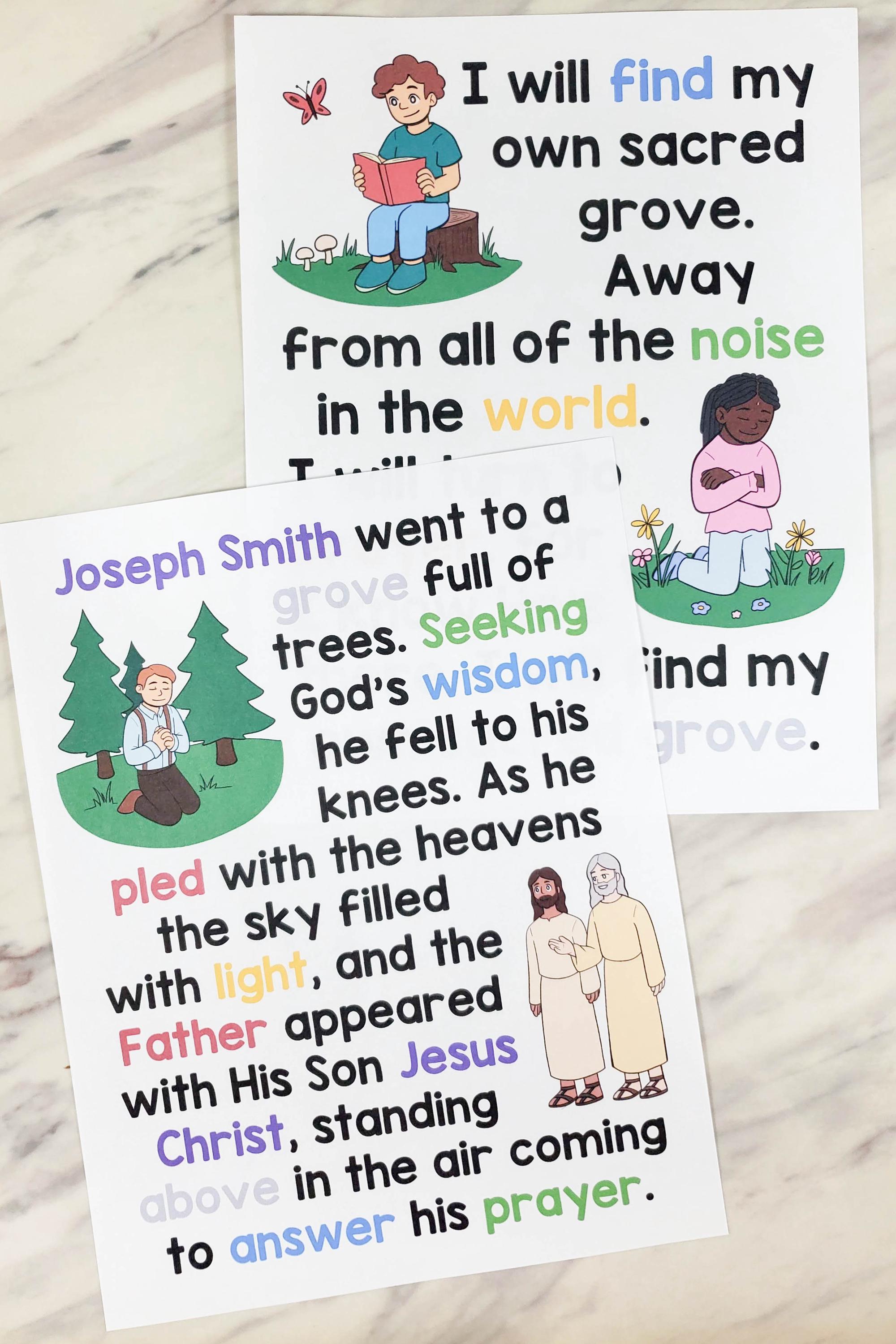 My Own Sacred Grove Flip Chart Visual Aids Singing Time Angie Killian ...