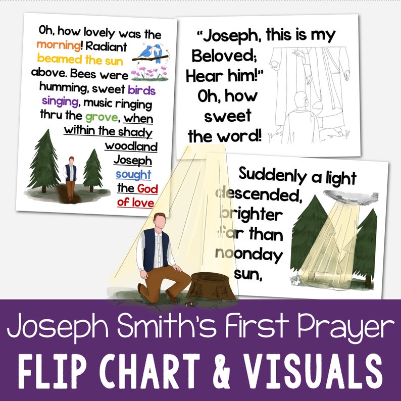 Joseph Smith's First Prayer Flip Chart Visual Aids Teach Lyrics 2025 ...