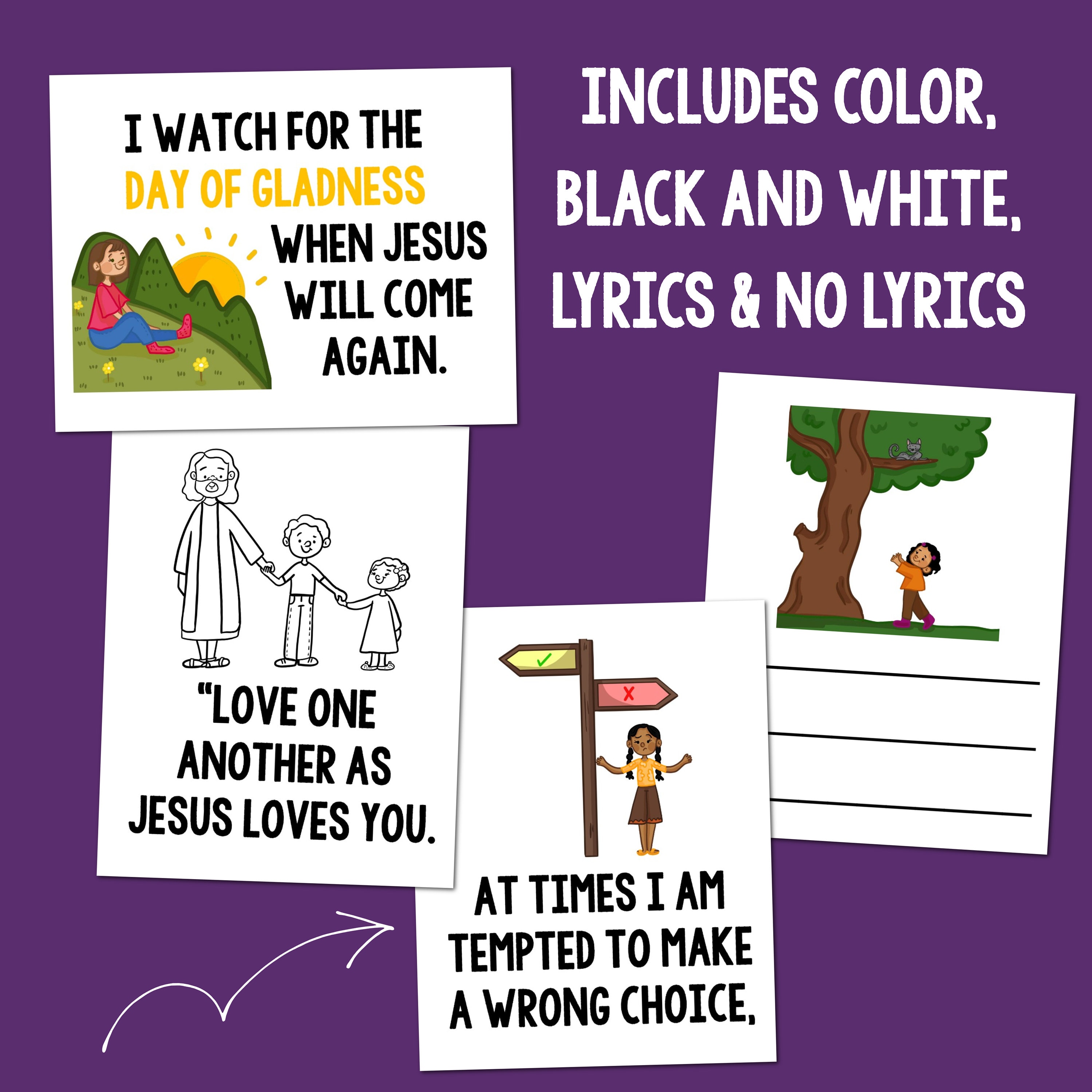 I'm Trying to Be Like Jesus Flip Chart & Visual Aids Singing Time Slideshow Printable PDF ...