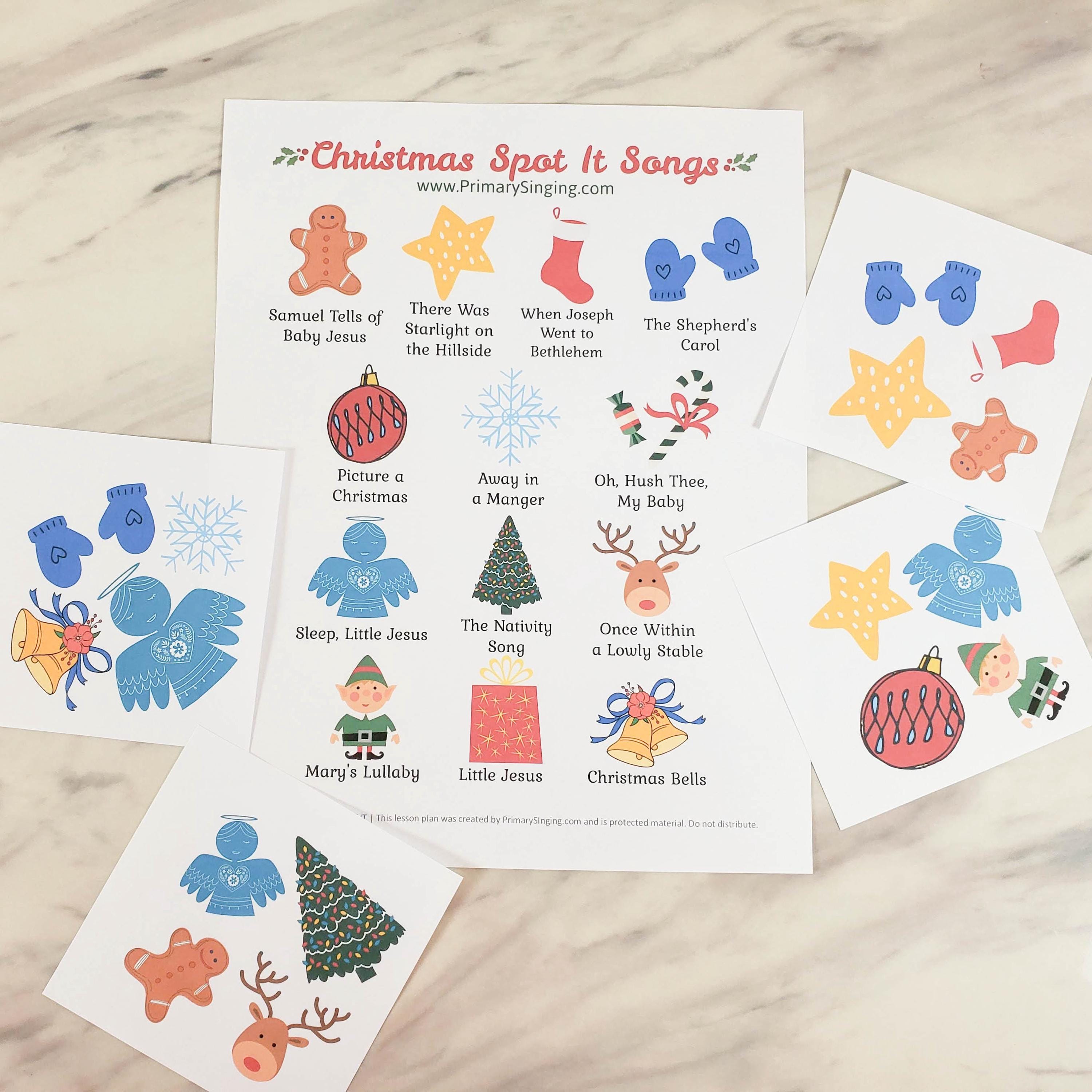 Christmas Spot It Ways to Sing Printable Game Kids Family Classroom ...