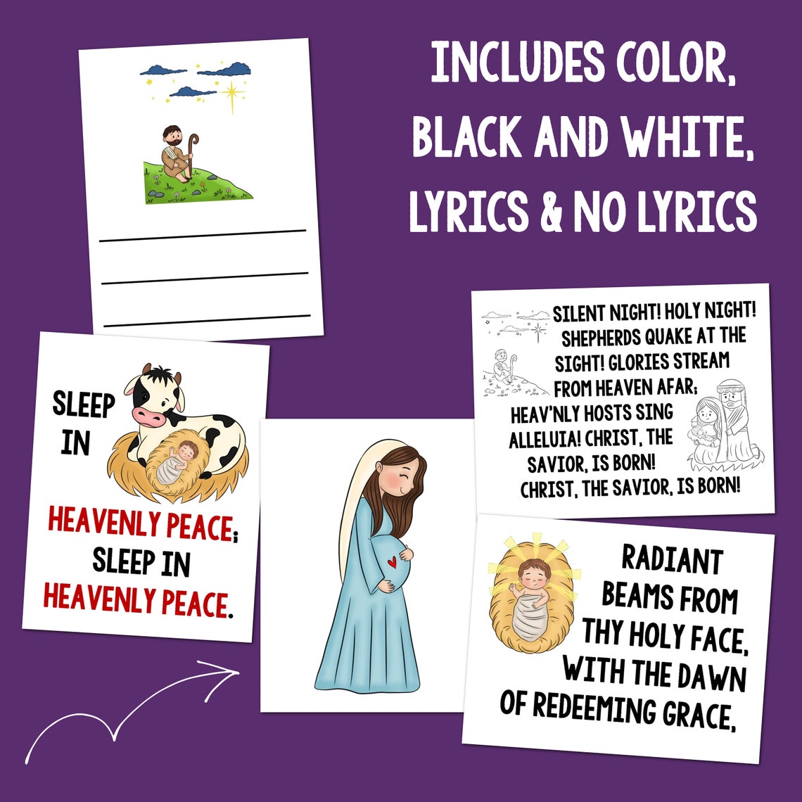 Silent Night Flip Chart Visual Aids Singing Time Teach Primary Song ...