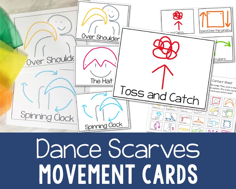 Dance Scarves Movement Cards for Singing Time PDF Printable - Etsy