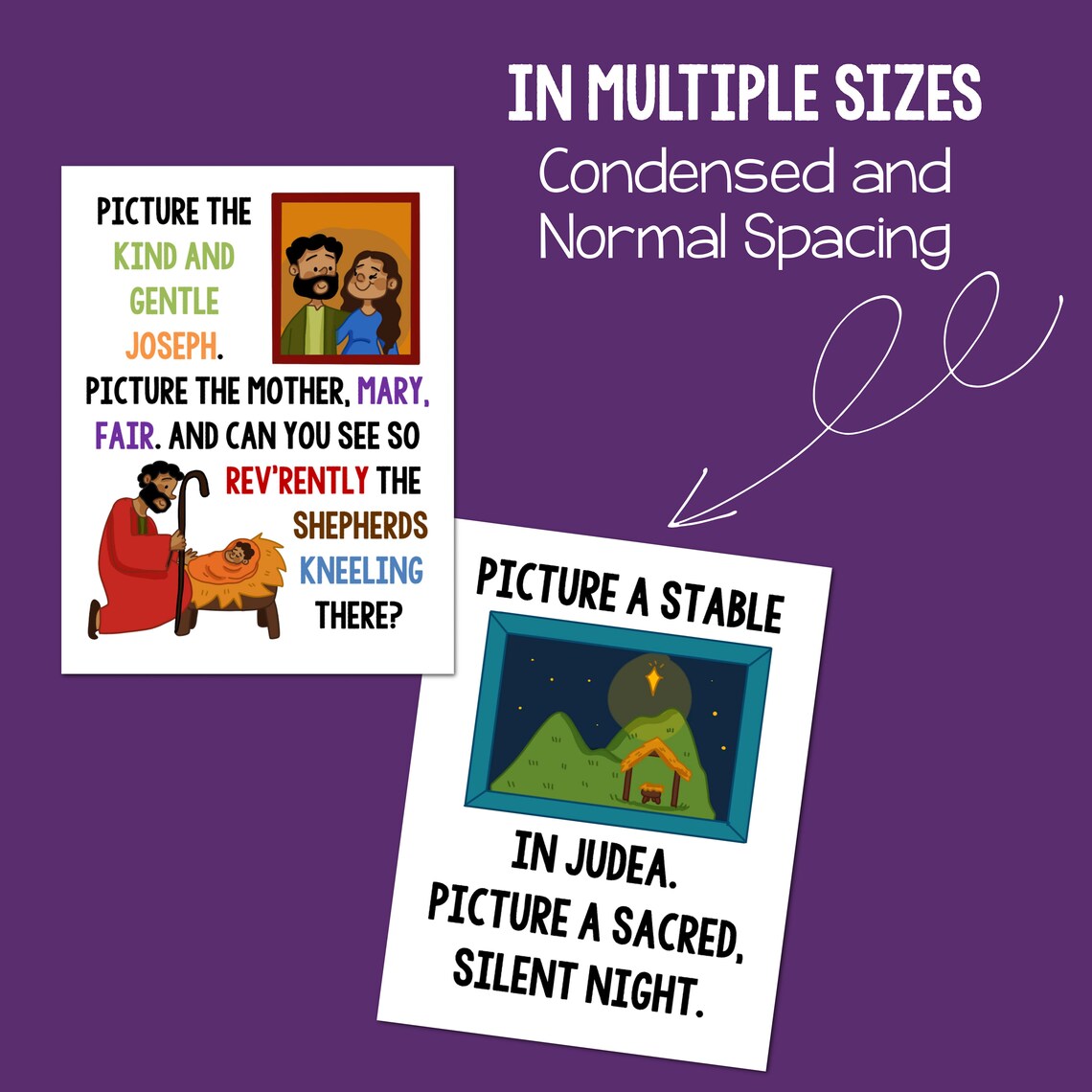 Picture a Christmas Flip Chart Visual Aids Printable Lyrics PDF ...