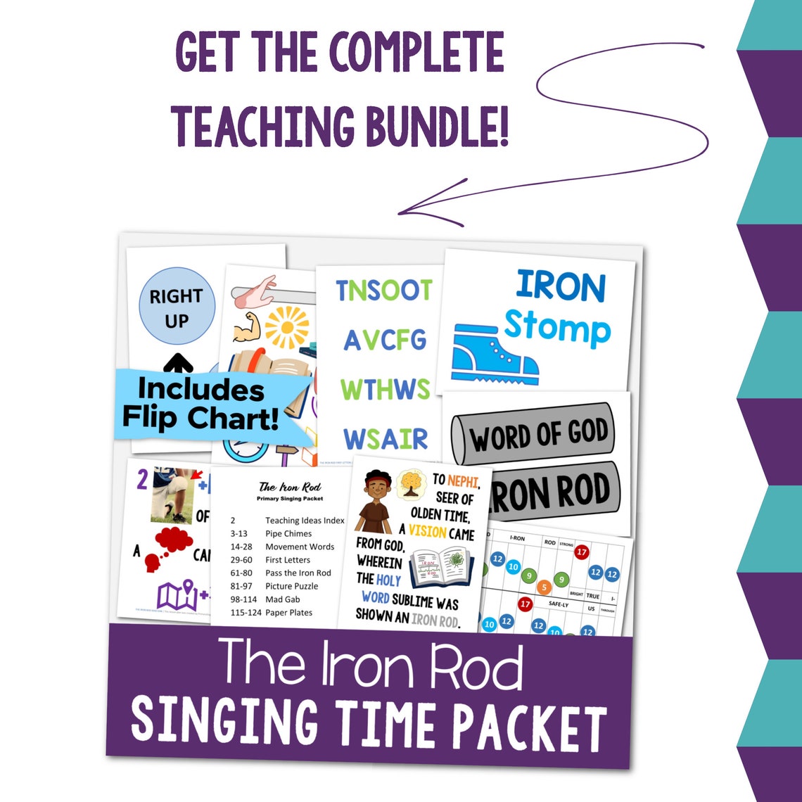 The Iron Rod Flip Chart & Visual Aids Singing Time Come Follow Me Hymn ...