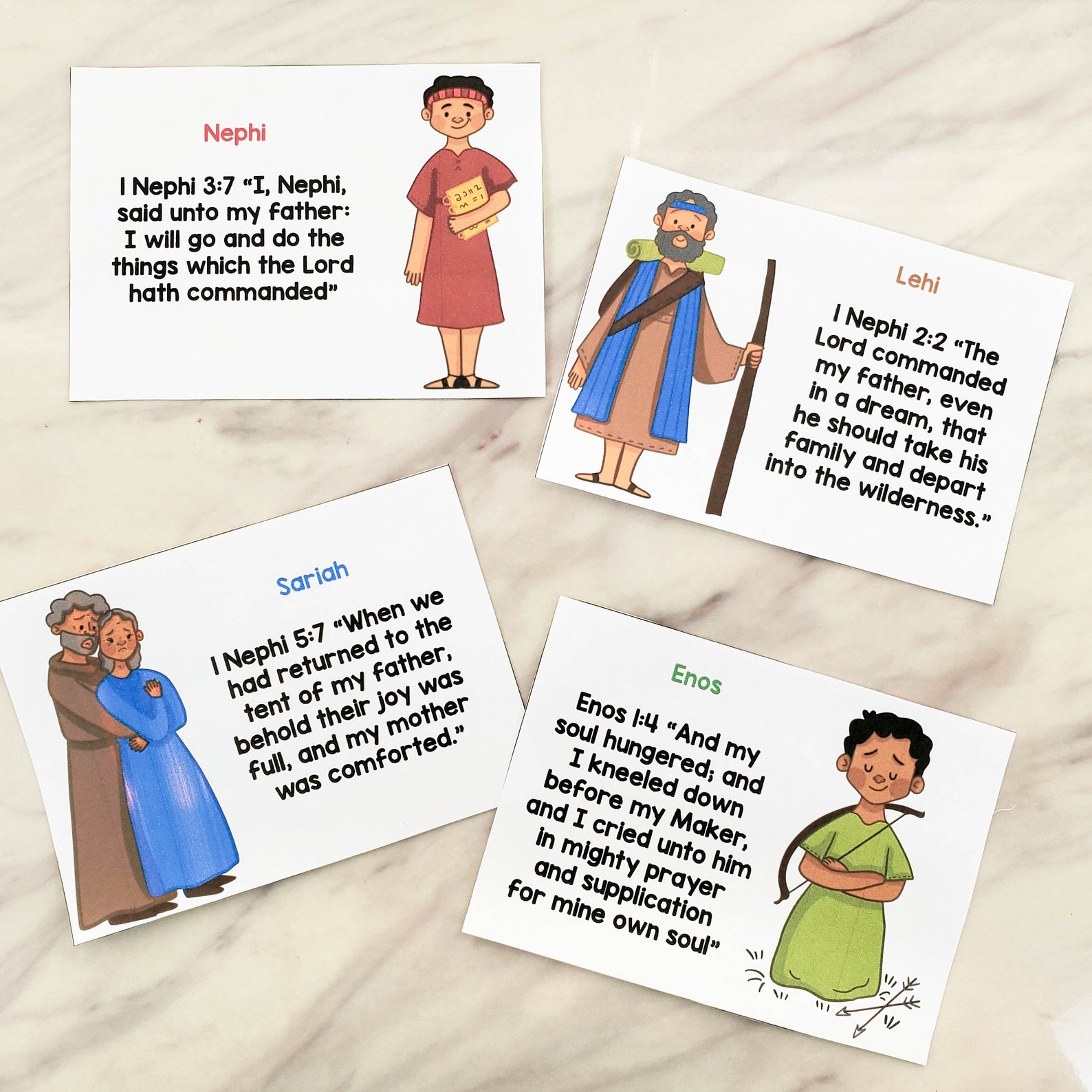 26 People of the Book of Mormon Hero Cards Printable Art Card With ...