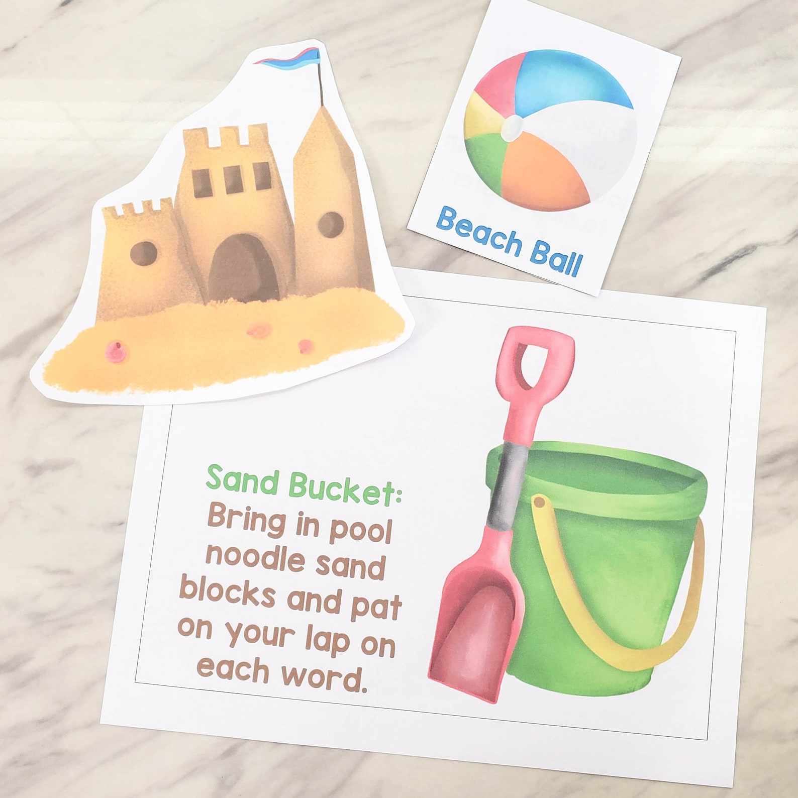 Summer Beach Day Song Review Singing Time Activity Ways to Sing Cards ...