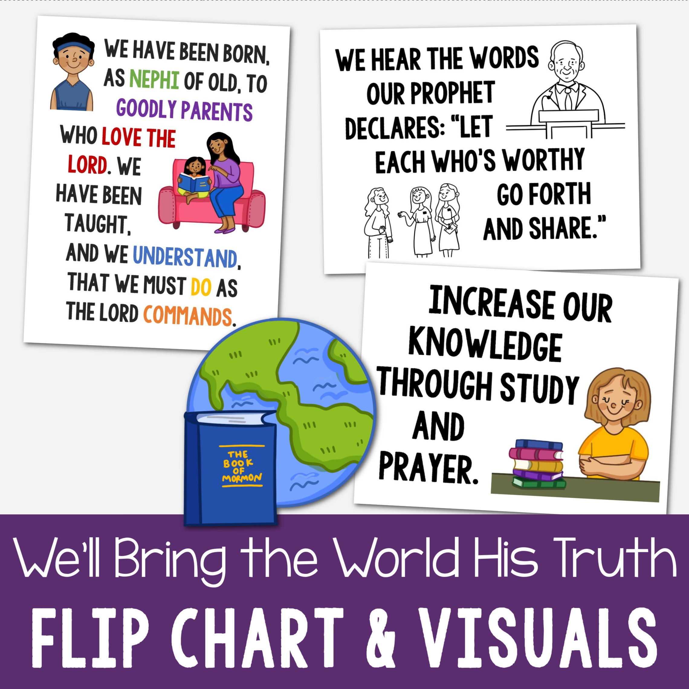 We'll Bring the World His Truth Flip Chart Visual Aids Singing Time ...