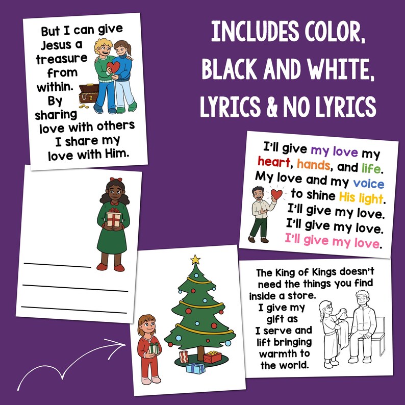 I'll Give My Love Flip Chart Visual Aids Lyrics Angie Killian Christmas ...