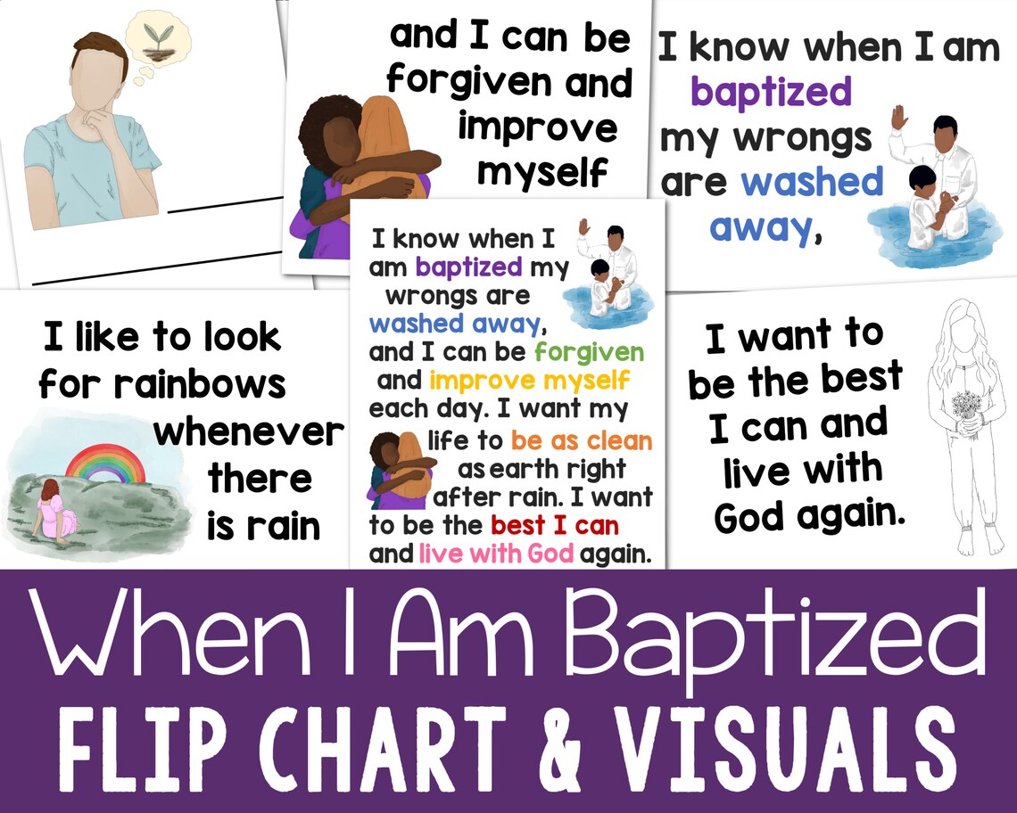 When I Am Baptized Flip Chart & Visual Aids Teach Come Follow Me Song ...