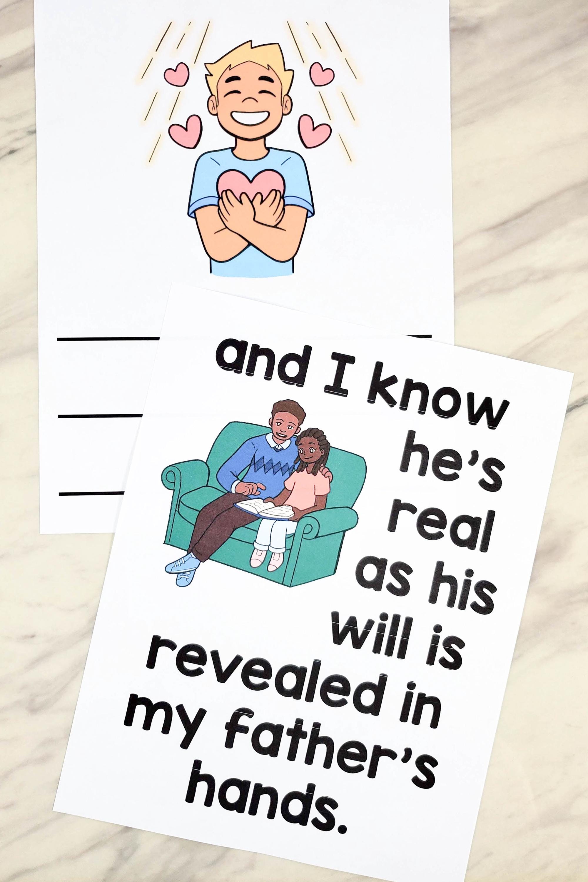 In My Father's Hands Flip Chart Visual Aids Singing Time Primary Song ...