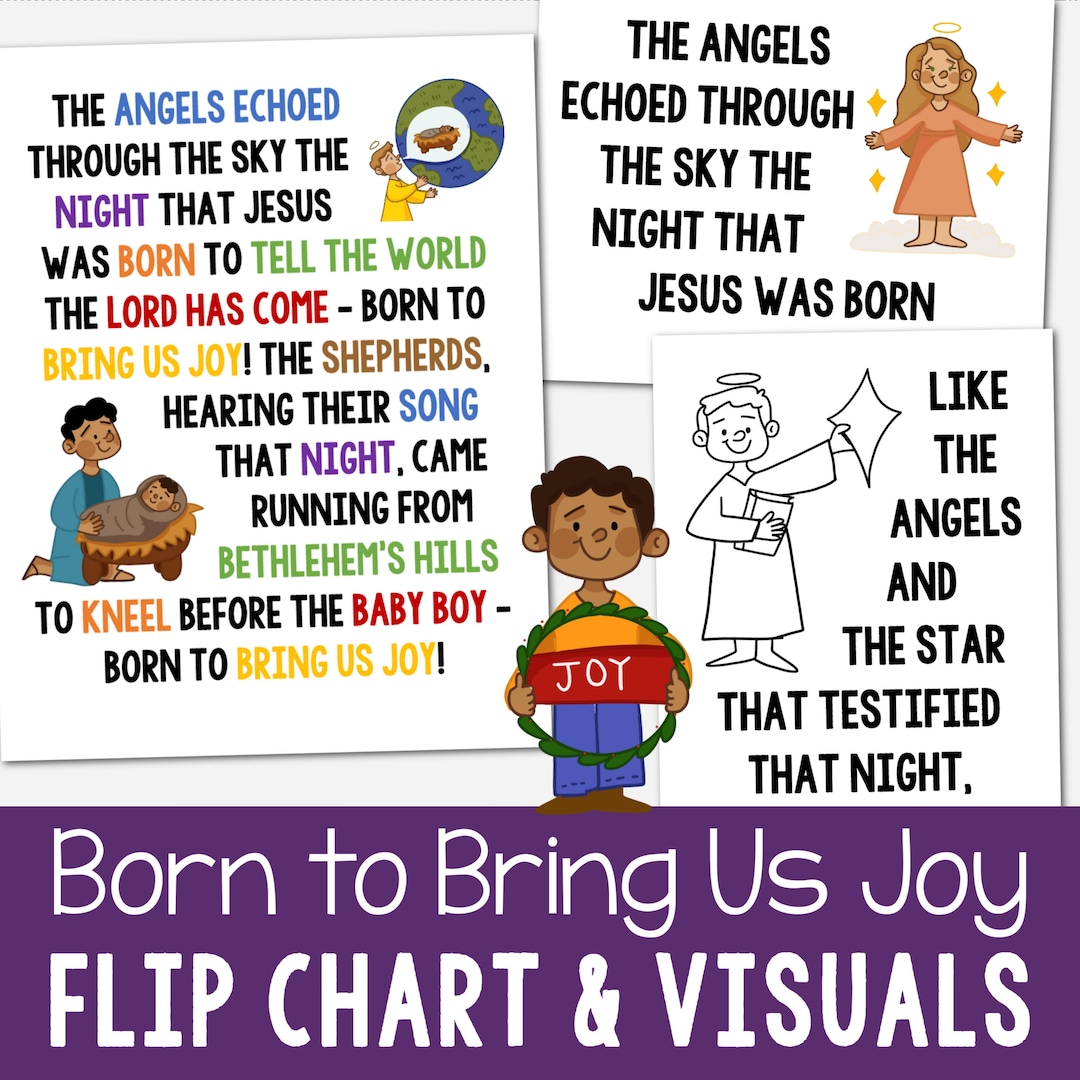 Born to Bring Us Joy Flip Chart Visual Aids Printable PDF Christmas ...