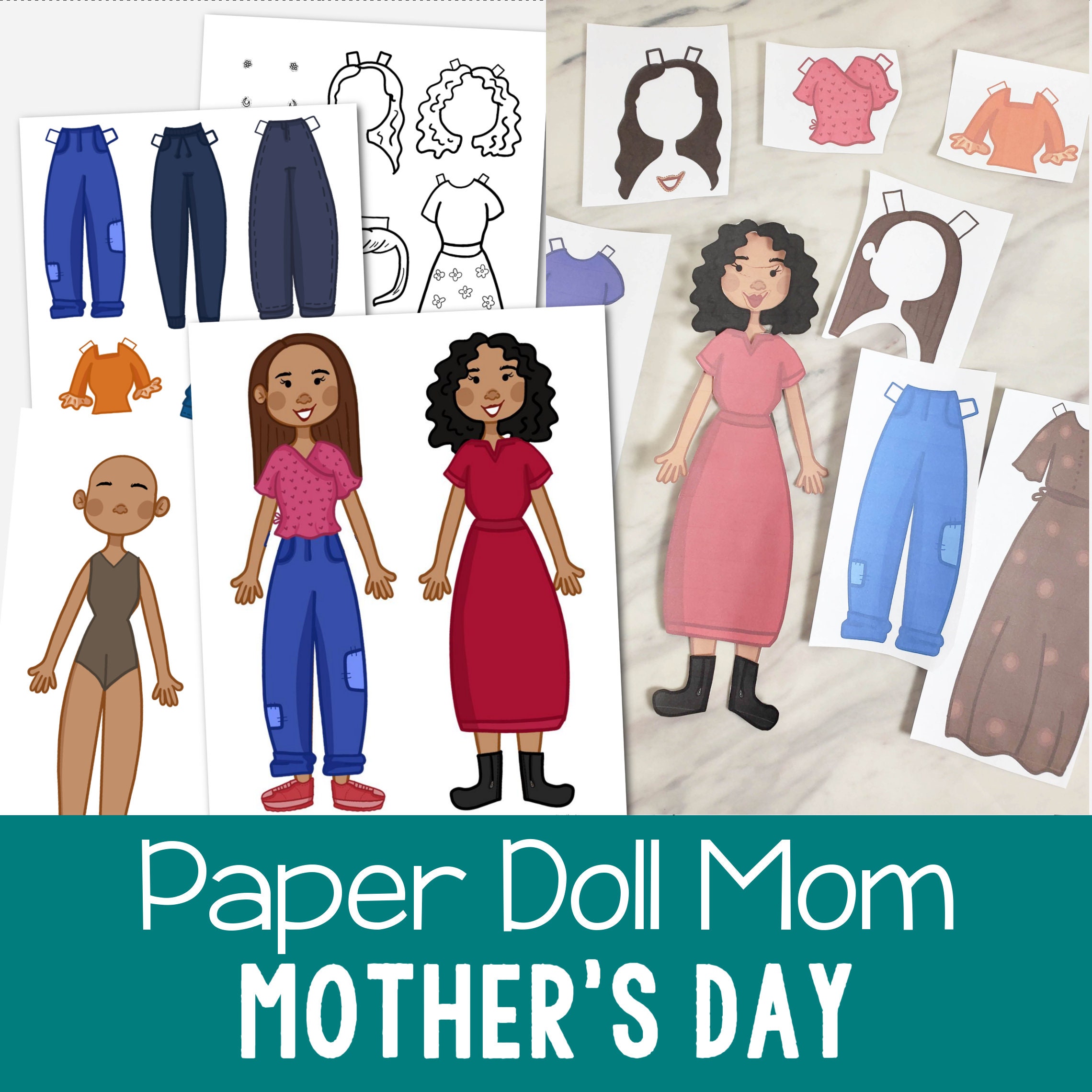 Mother's Day Make a Mom Paper Dolls | Printable Primary Singing Time ...