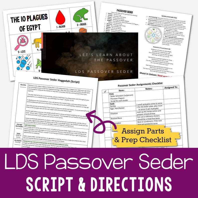 LDS Passover Seder Script - Full Script With Assignable Parts and ...