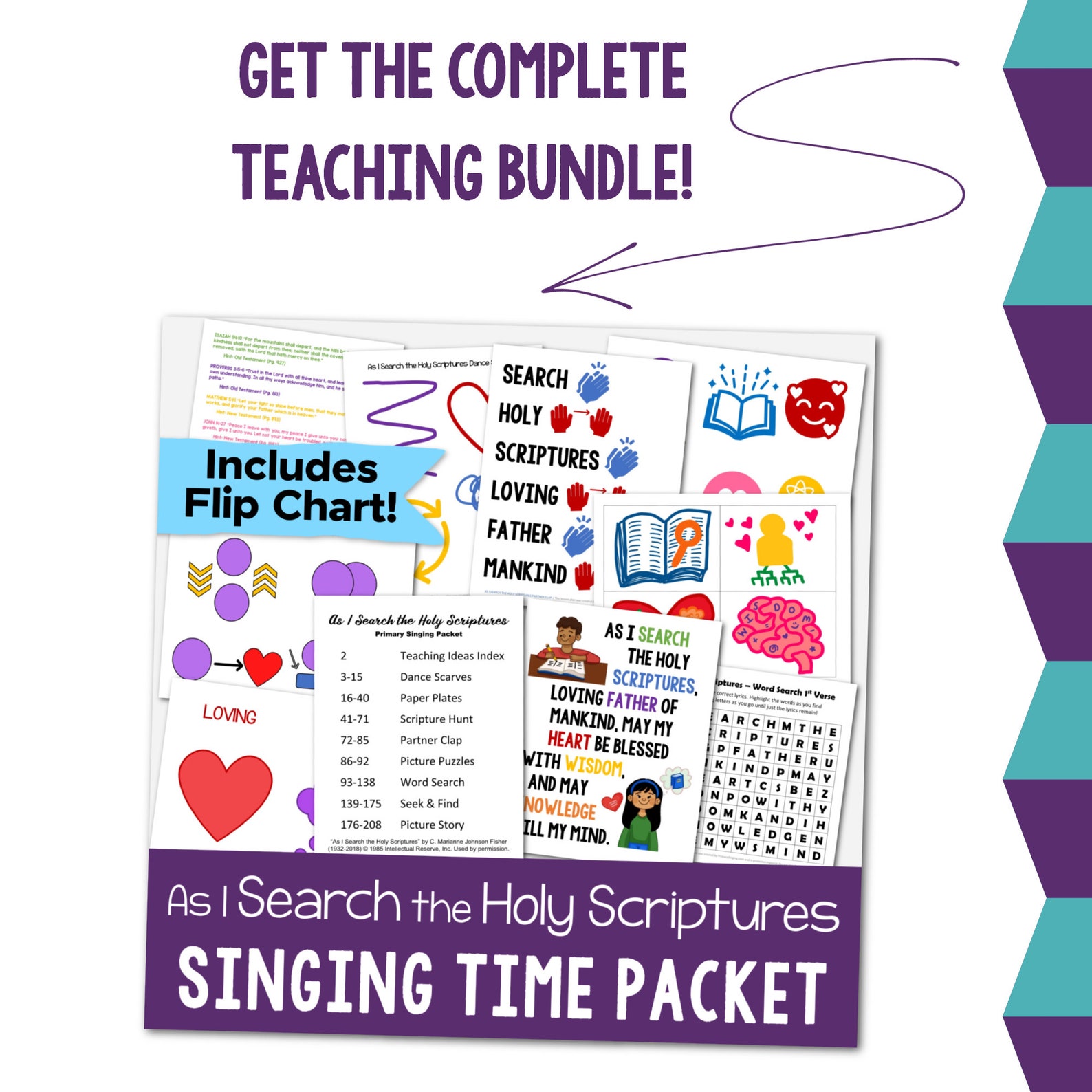 As I Search the Holy Scriptures Flip Chart Visual Aids Singing Time ...