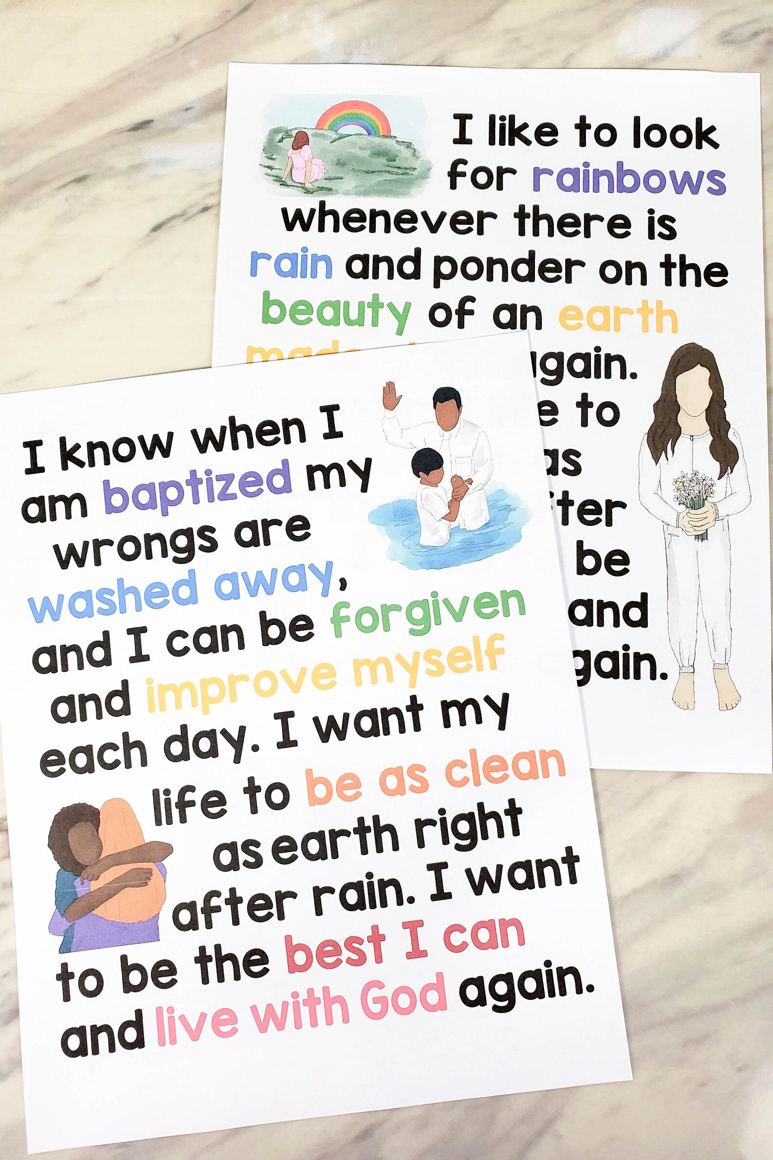 When I Am Baptized Flip Chart & Visual Aids Teach Come Follow Me Song ...