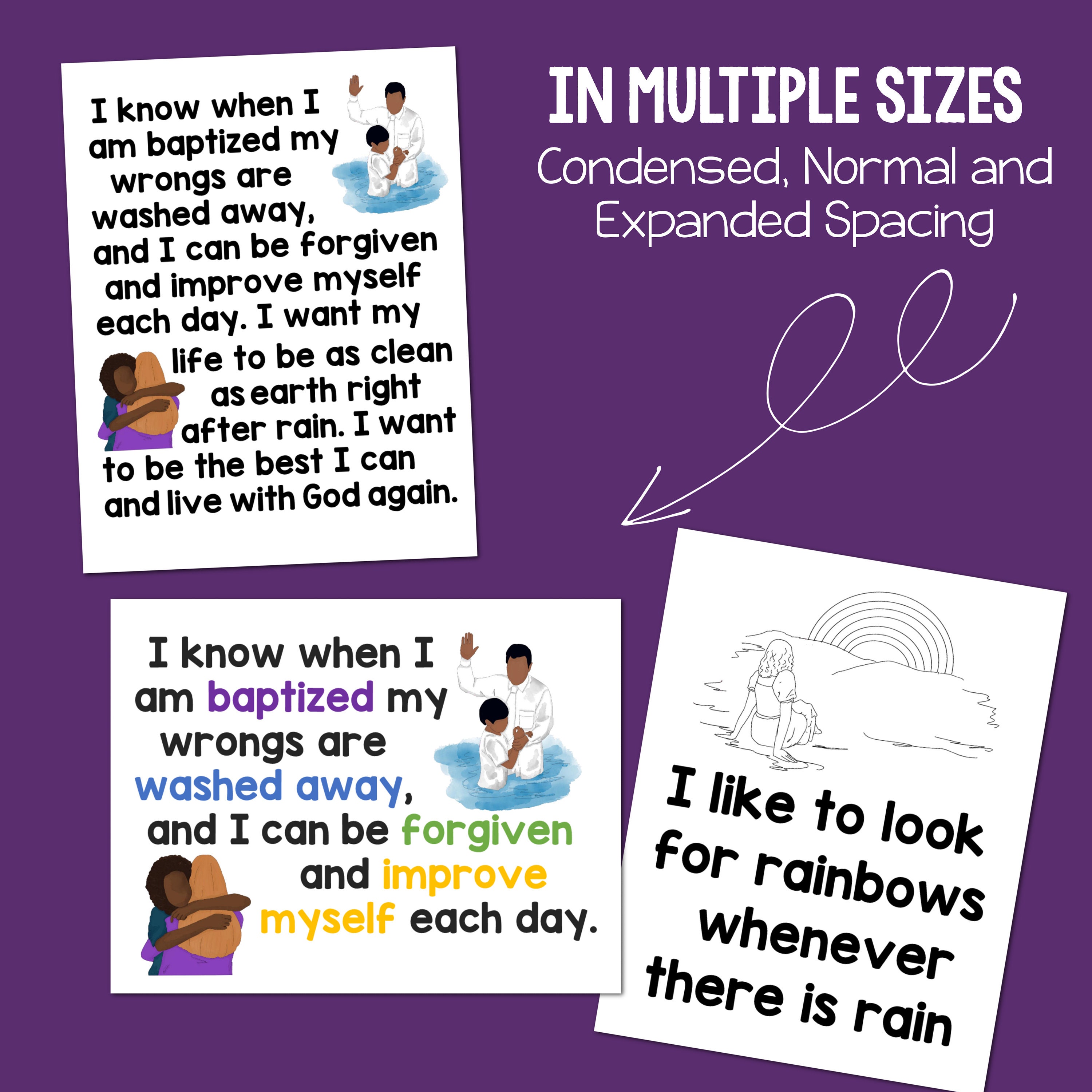 When I Am Baptized Flip Chart & Visual Aids Teach Come Follow Me Song ...