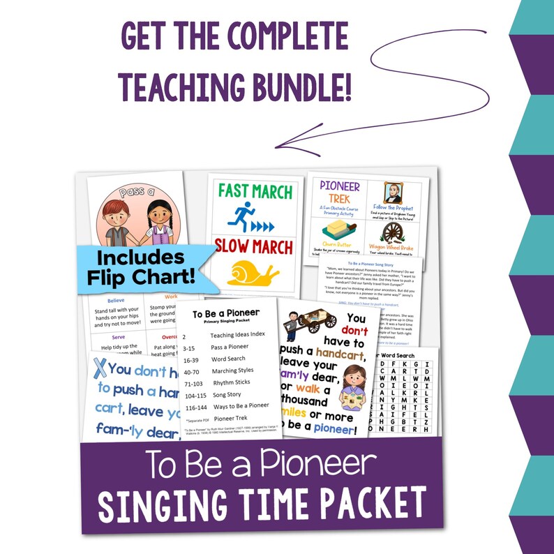 To Be a Pioneer Flip Chart Visual Aids Printable PDF Landscape and ...