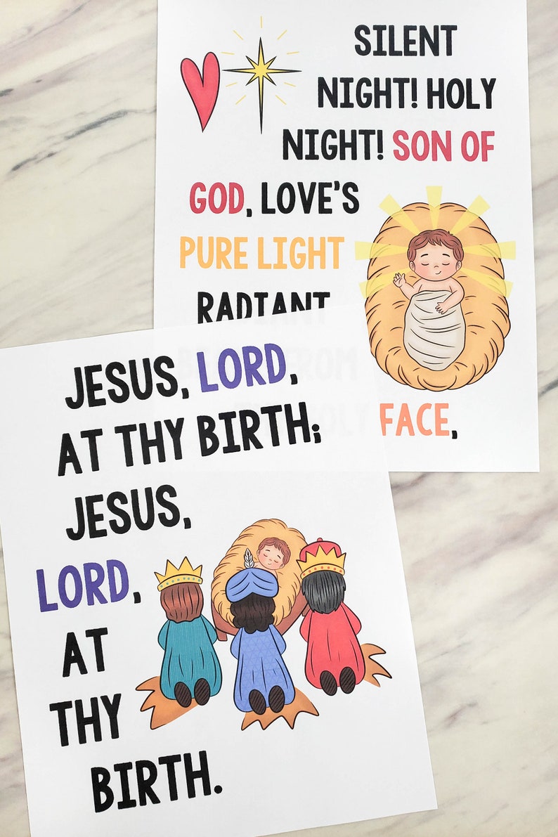 Silent Night Flip Chart Visual Aids Singing Time Teach Primary Song ...