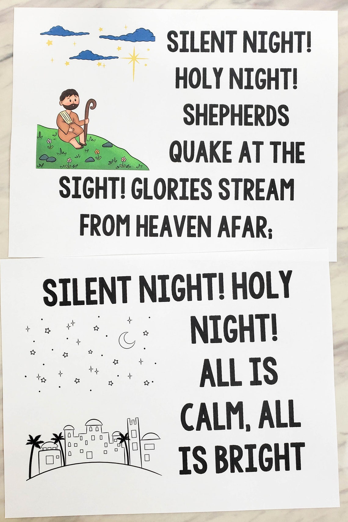 Silent Night Flip Chart Visual Aids Singing Time Teach Primary Song ...