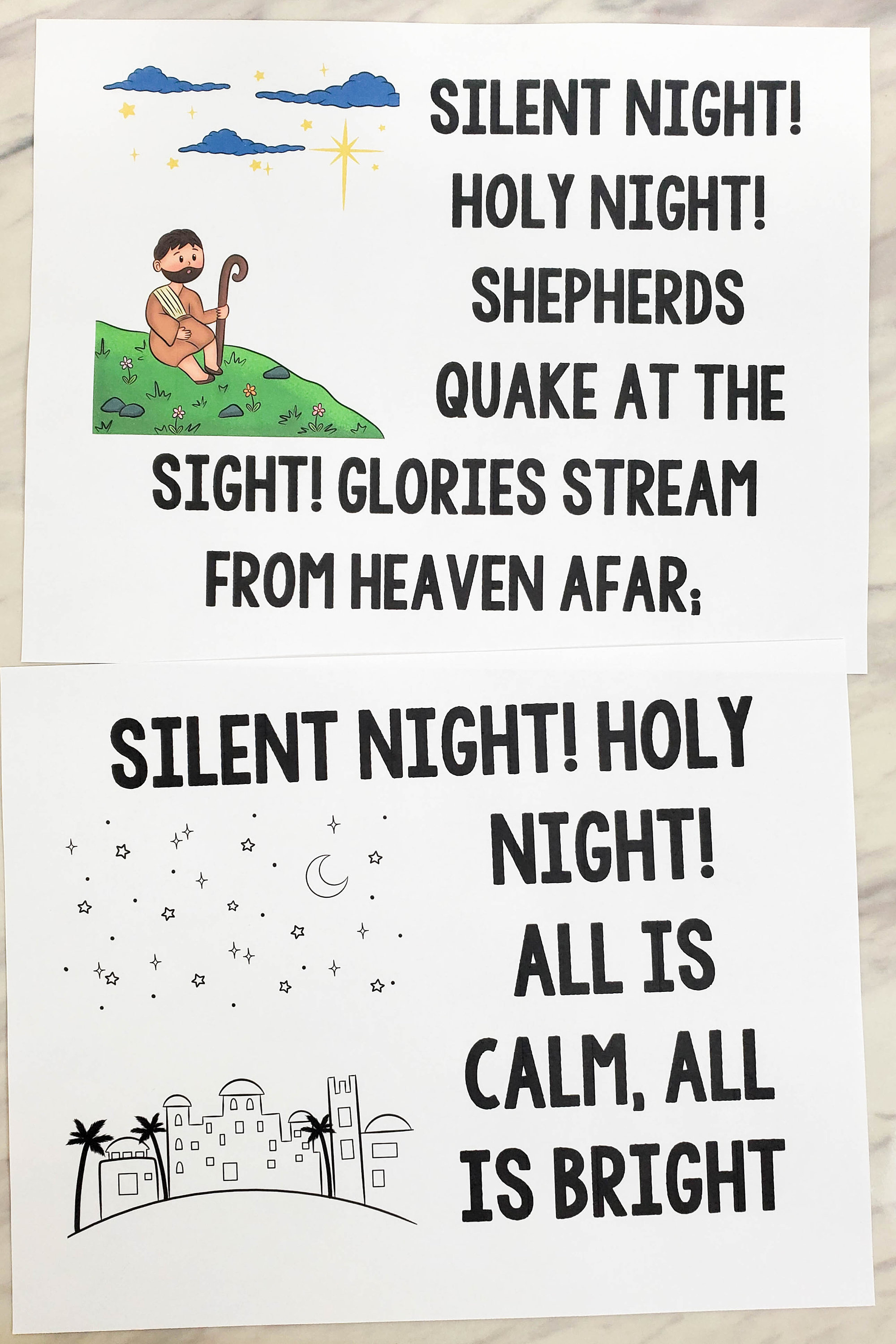 Silent Night Flip Chart Visual Aids Singing Time Teach Primary Song ...