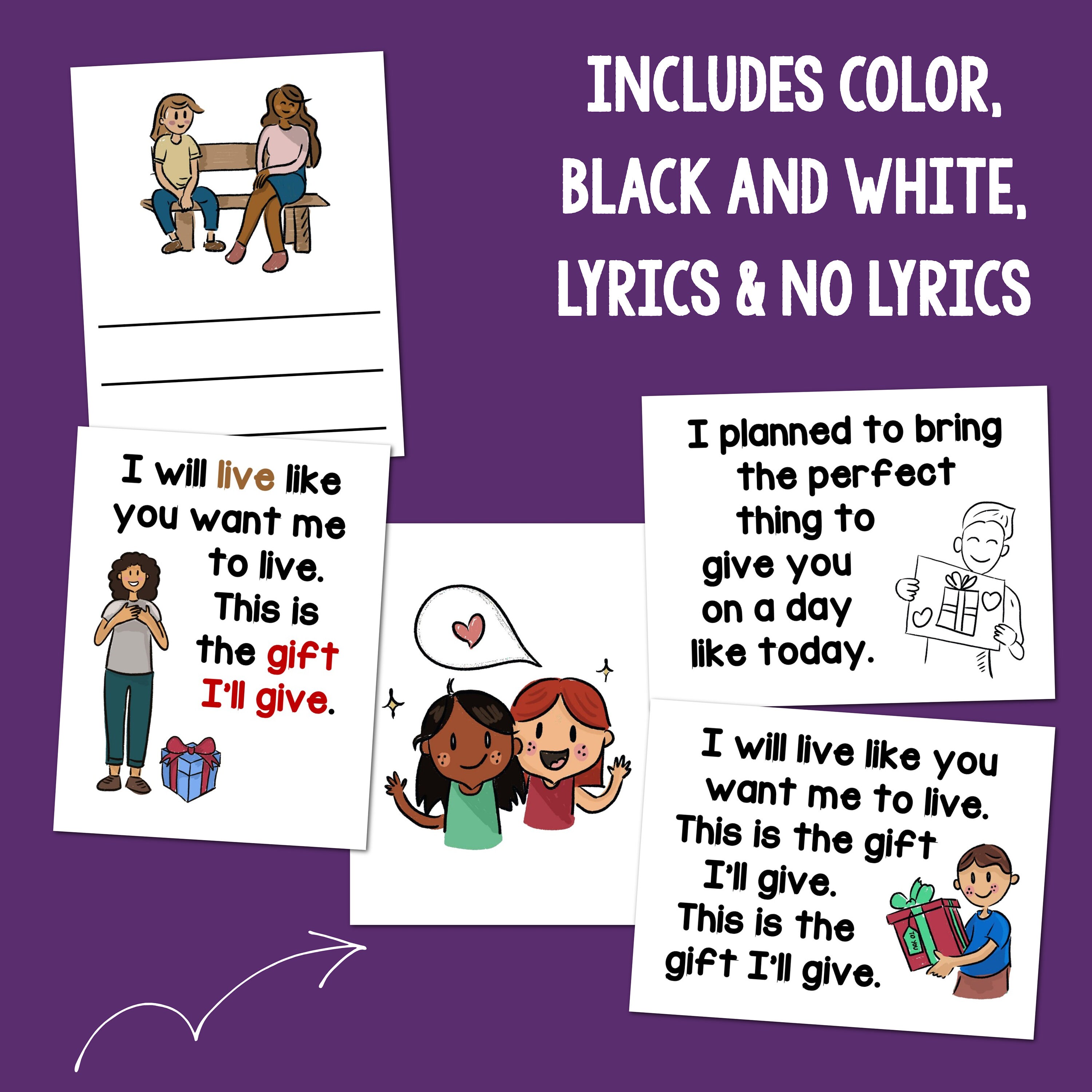 The Gift I'll Give Flip Chart Visual Aids Singing Time Primary Song ...
