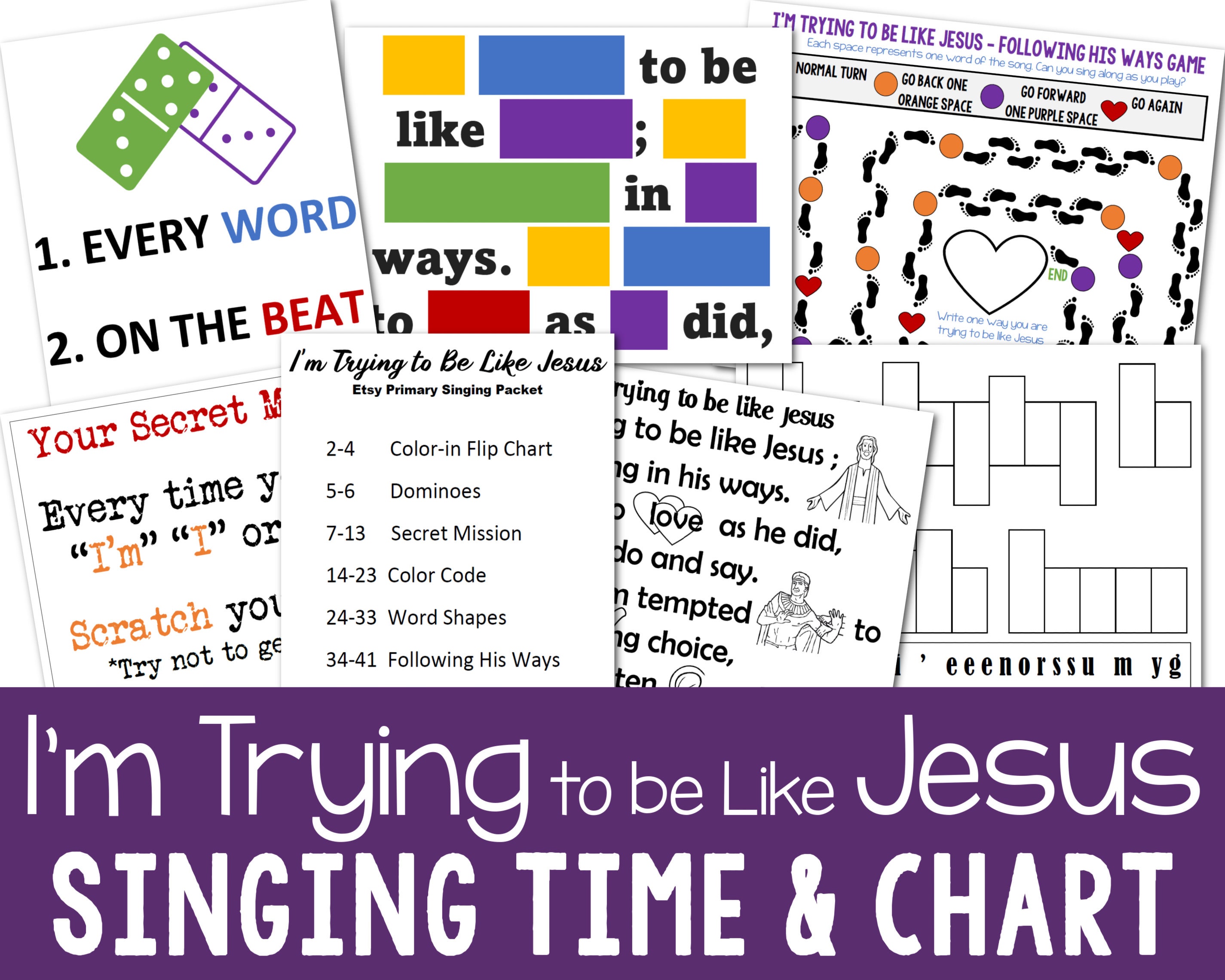 I'm Trying to Be Like Jesus Singing Time Primary Song - Etsy