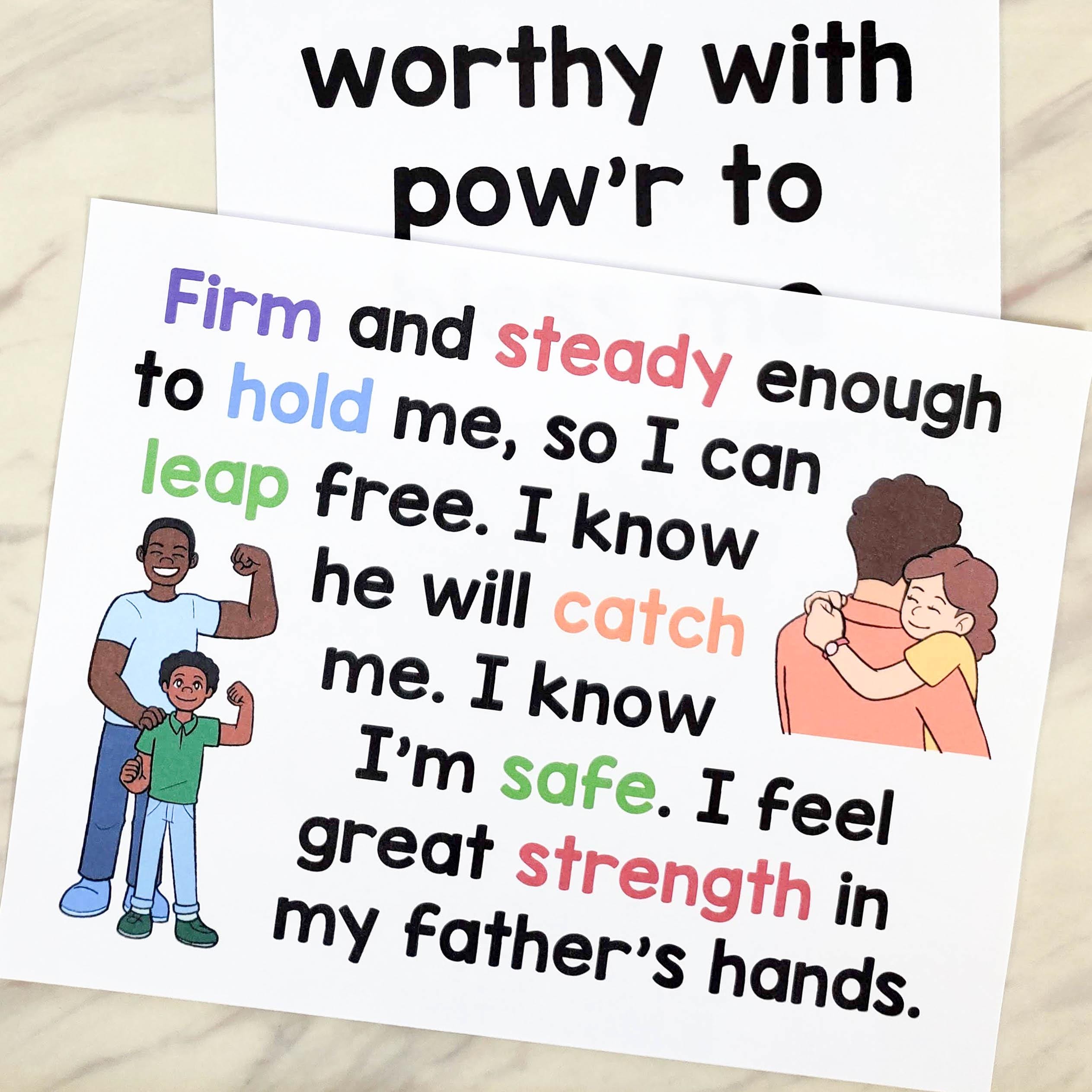 In My Father's Hands Flip Chart Visual Aids Singing Time Primary Song ...