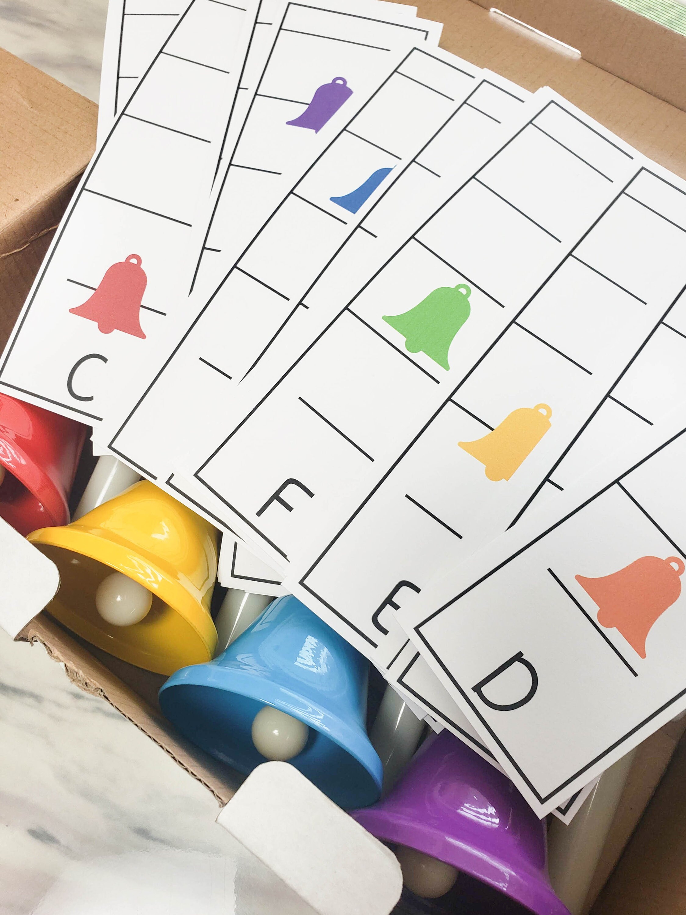 Hand Bell Music Note Cards for Singing Time PDF Printable Cards for ...