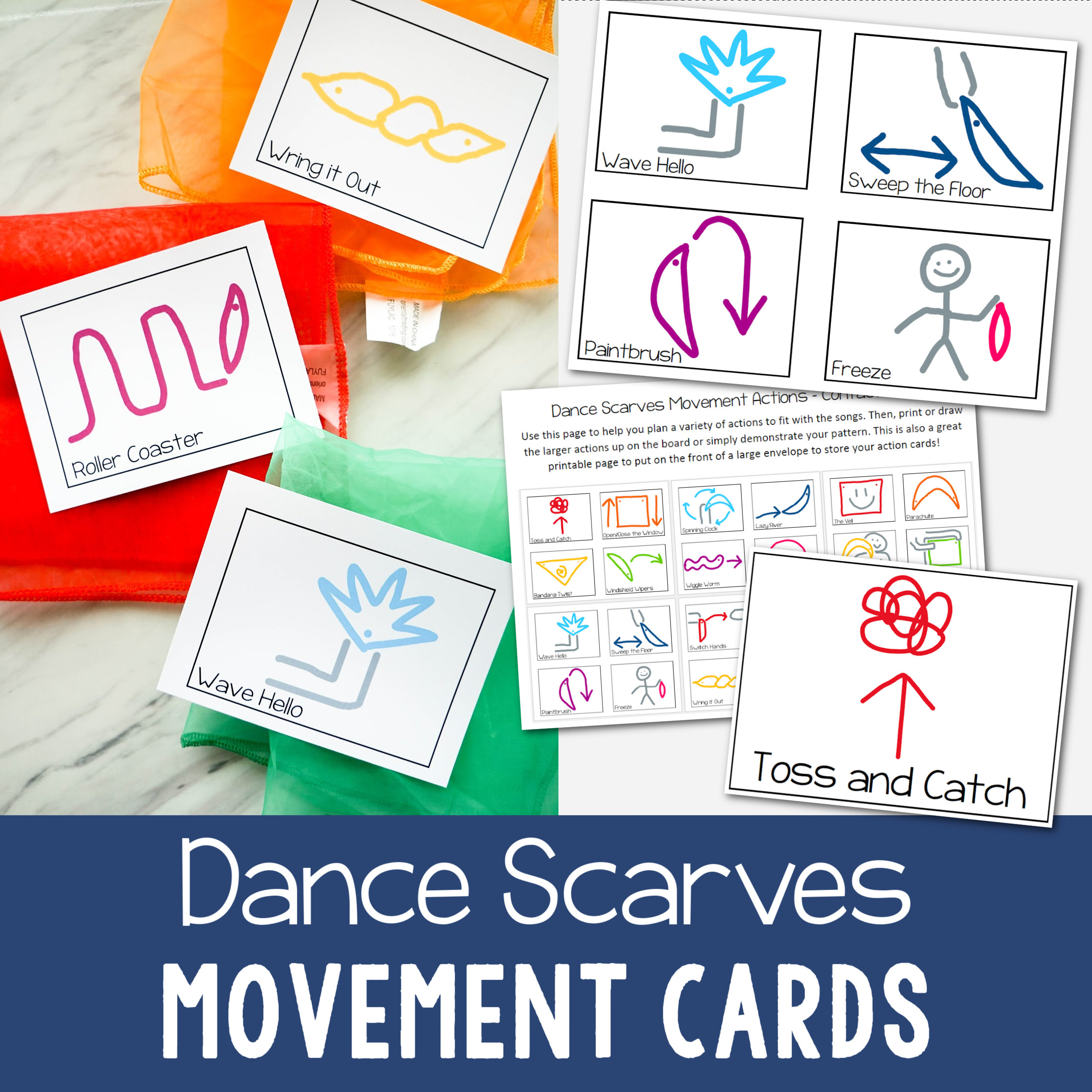 Dance Scarves Movement Cards for Singing Time PDF Printable Cards LDS ...