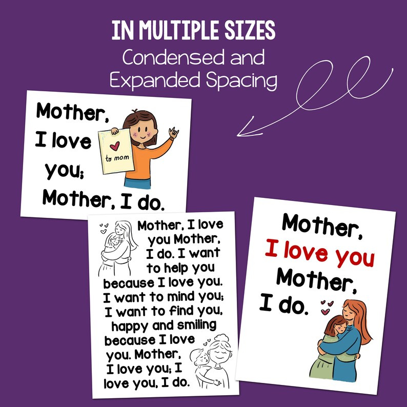 Mother I Love You Flip Chart Visual Aids Singing Time Helps Primary ...