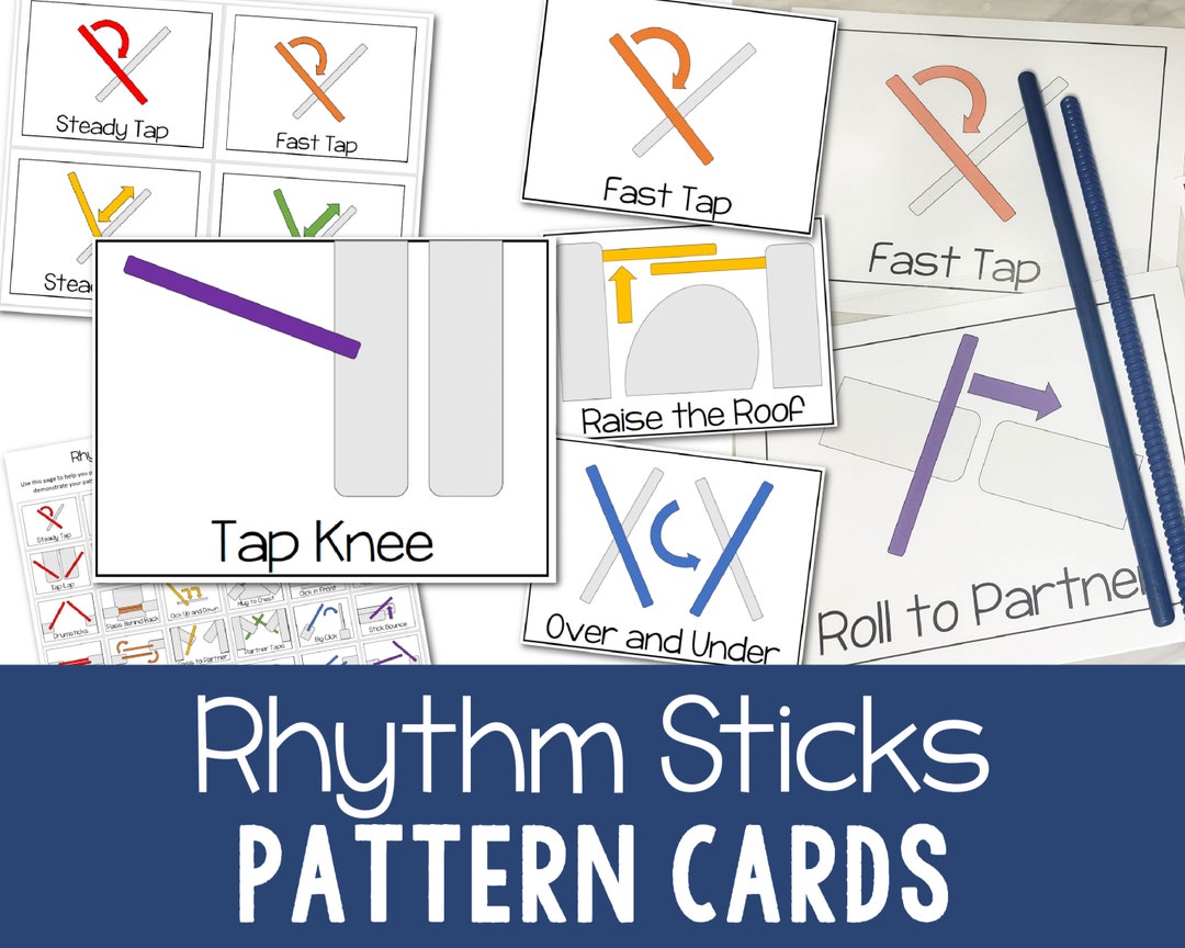 Rhythm Sticks Pattern Cards for Singing Time PDF Printable - Etsy