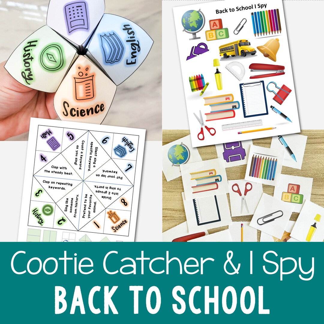 Back to School Cootie Catcher & I Spy Getting to Know You and ...