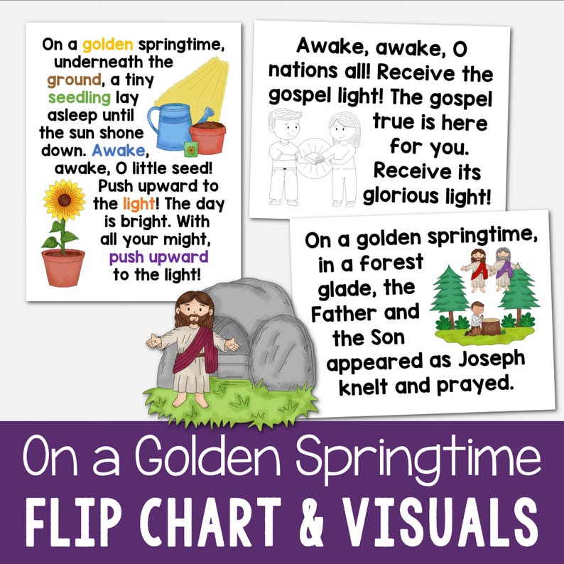 On a Golden Springtime Flip Chart Visual Aids Printable Lyrics Song ...