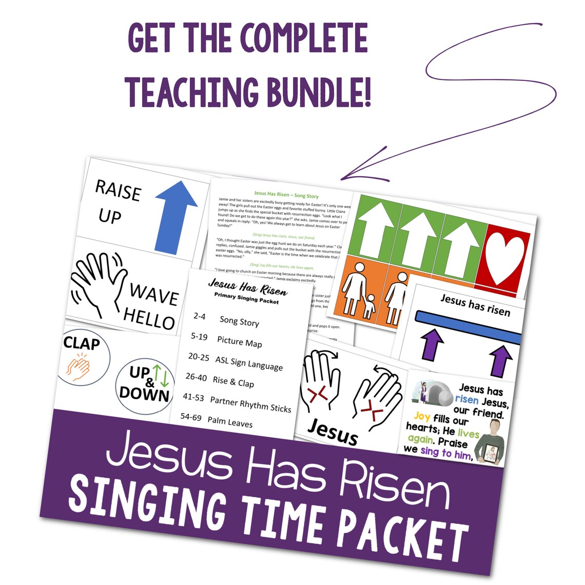 Jesus Has Risen Flip Chart & Visual Aids Teach Come Follow Me Song ...