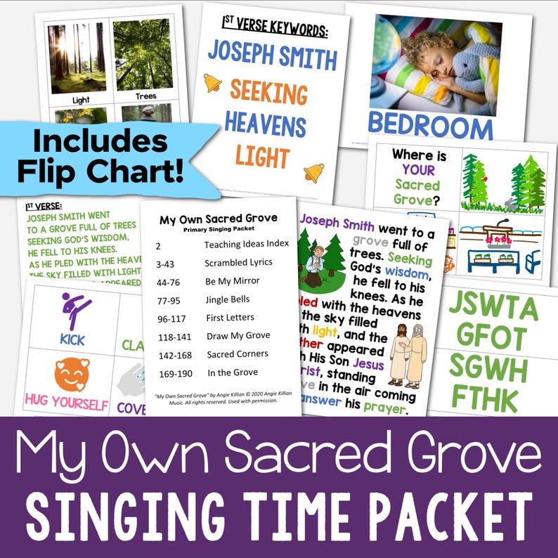 My Own Sacred Grove Singing Time Flip Chart LDS Primary Song 7 ...