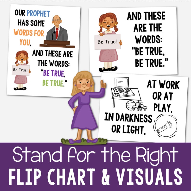 Stand for the Right Flip Chart & Visual Aids Teach Come Follow Me Song ...