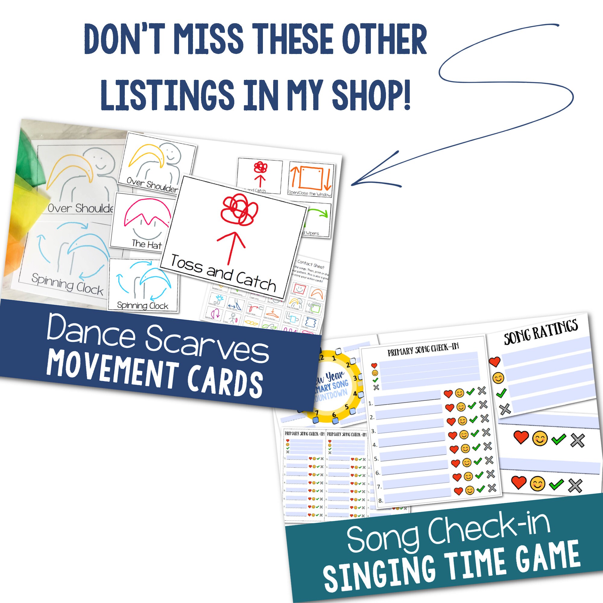 Ribbon Wand Action Cards for Singing Time PDF Printable Cards ...