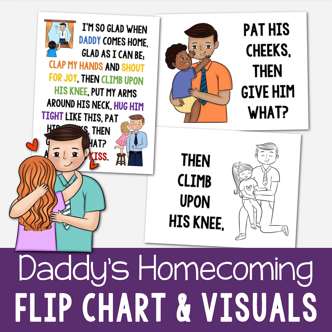 Daddy's Homecoming Flip Chart Visual Aids Singing Time Teach Father's ...