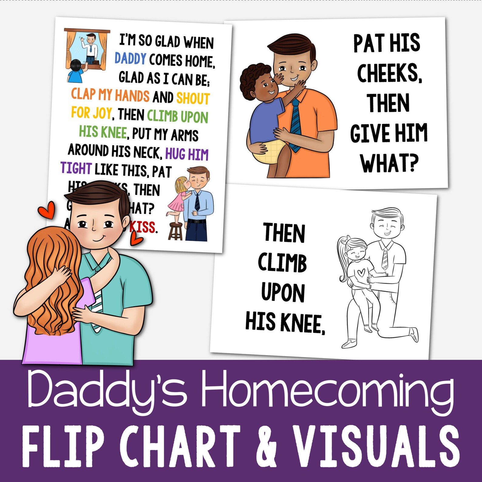 Daddy's Homecoming Flip Chart Visual Aids Singing Time Teach Father's ...
