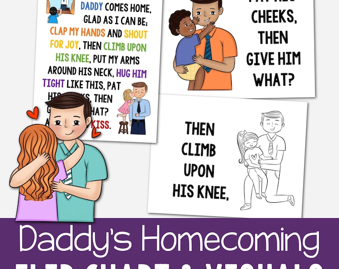 Daddy's Homecoming Flip Chart Visual Aids Singing Time Teach Father's ...