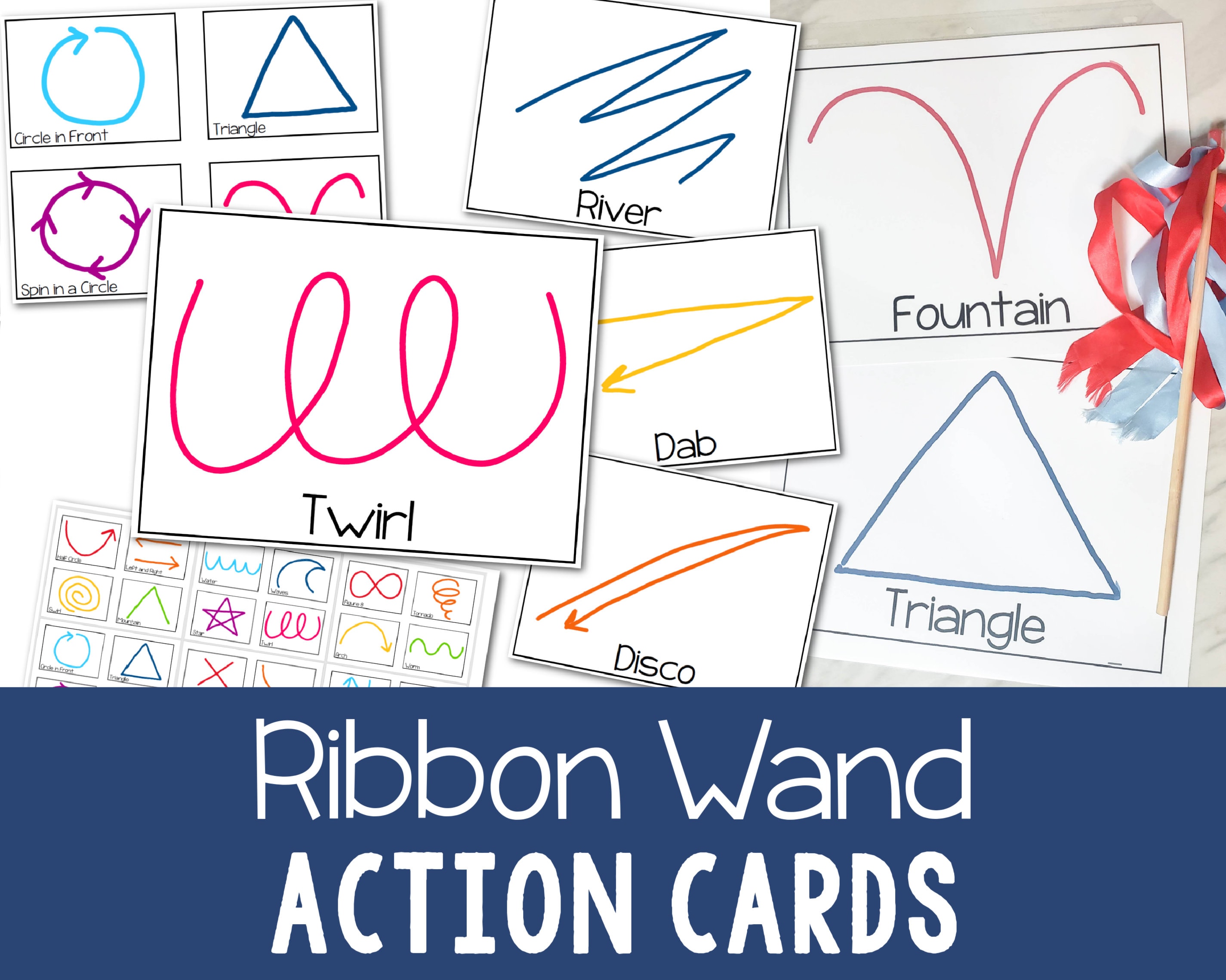 Ribbon Wand Action Cards for Singing Time PDF Printable - Etsy