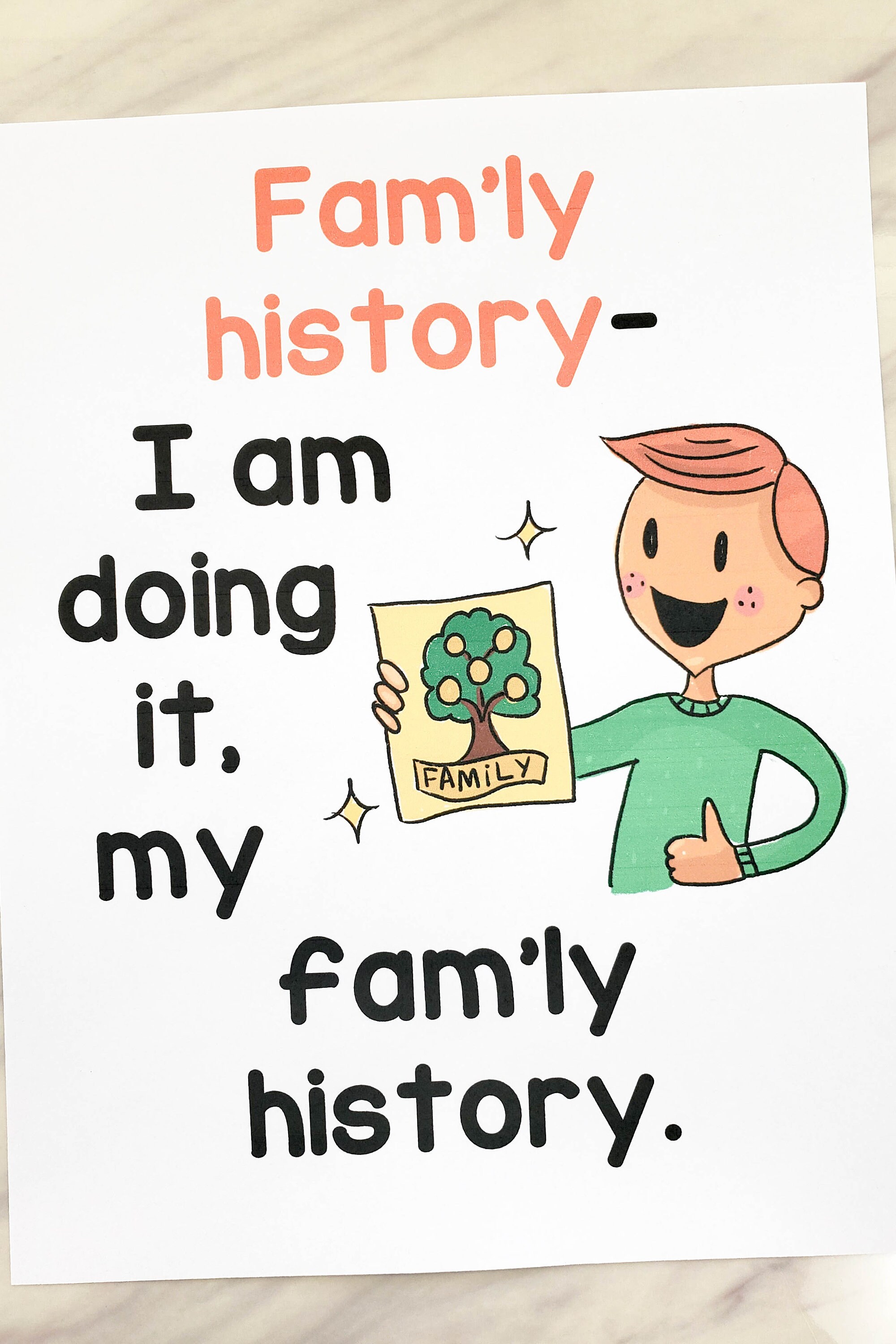 Family History I Am Doing It Flip Chart Visual Aids Singing Time Teach ...
